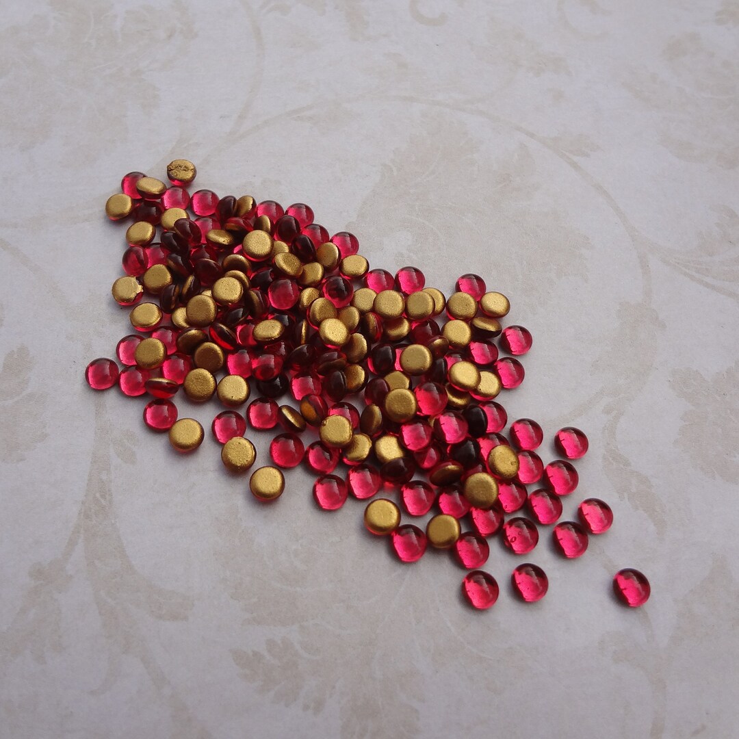 4mm Rose Gold Foiled Flat Back Round Czech Glass Cabs * DIY Jewelry ...