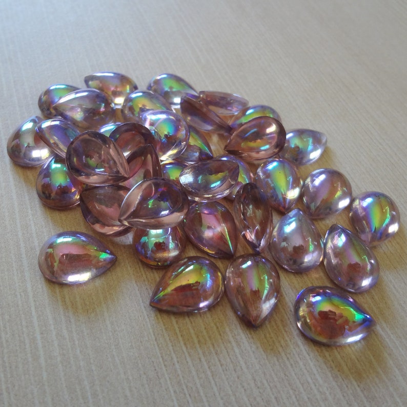 18x13mm Vintage Light Amethyst AB Pear/teardrop Unfoiled Flat - Etsy