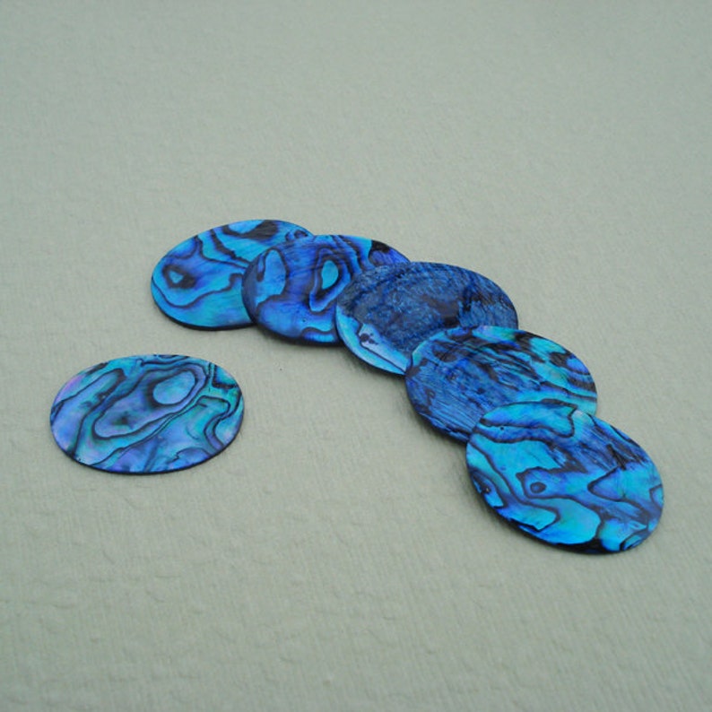 25x18mm Paua Blue Abalone Mother of Pearl Oval Thin Flat Back Natural ...