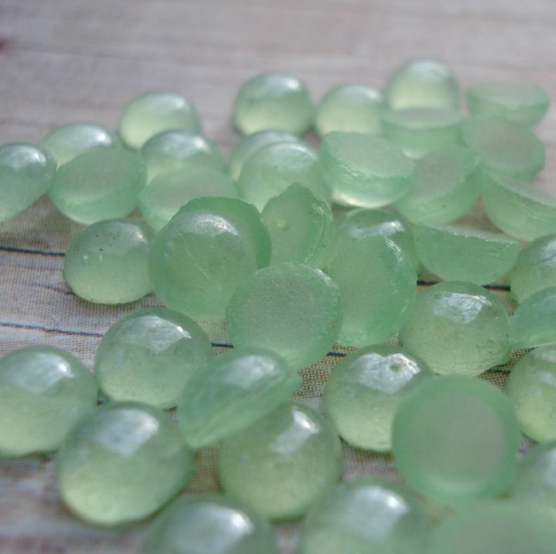 4.5mm Light Green Pearl/opal Flat Back Unfoiled Round Glass Cabs * DIY ...