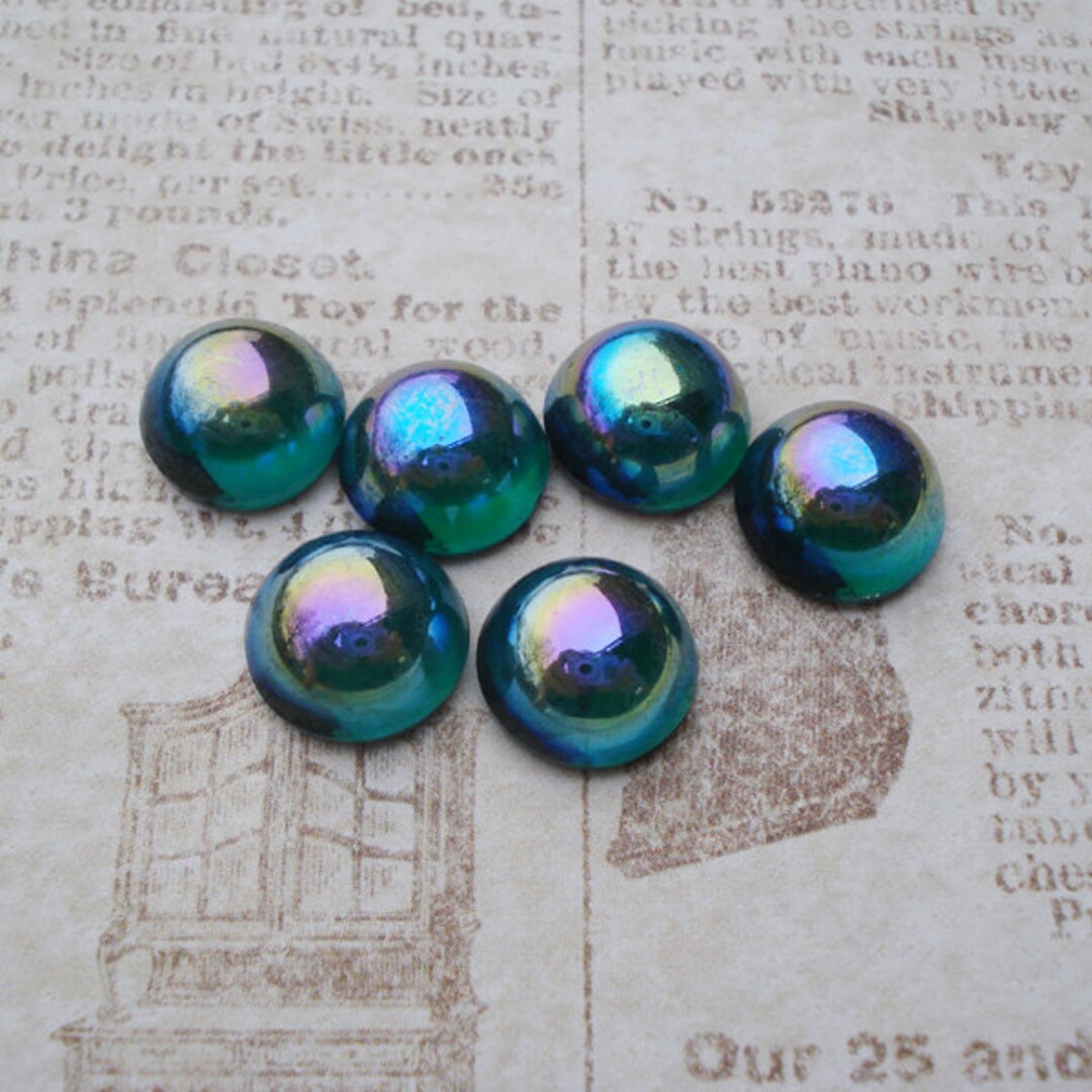 11mm/48ss Vintage Emerald Green Fire Polished AB Unfoiled Flat Back ...