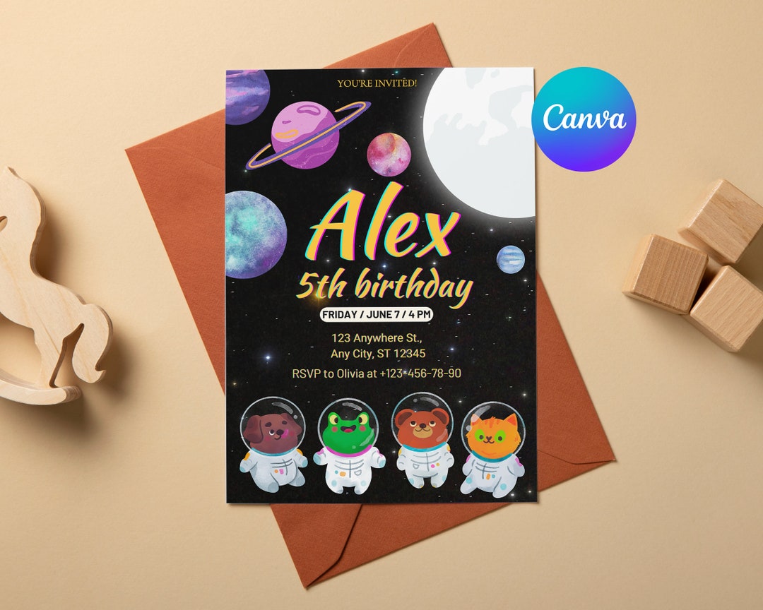 Editable Cat Birthday Invitation,cute Cats Birthday Invite, Kitty Cat ...