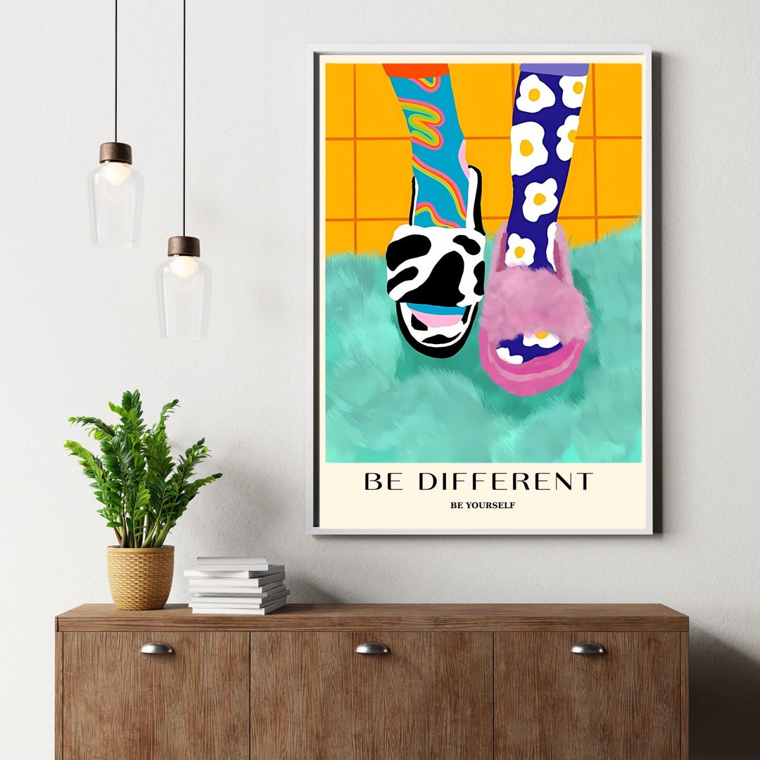 Be Different Poster, Be Different Print, Home Wall Art, Home Minimalist ...