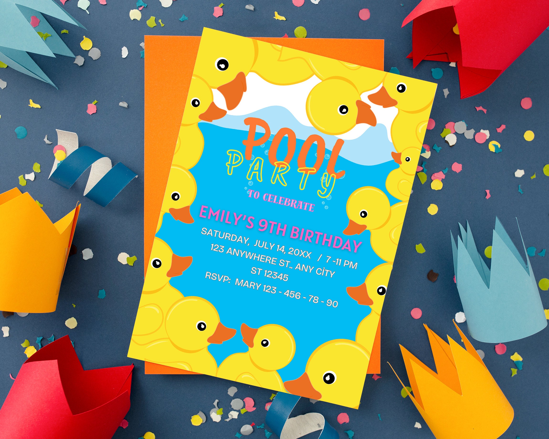 Editable Duck Birthday Party Invitation, Kids Birthday Invite, Duck ...
