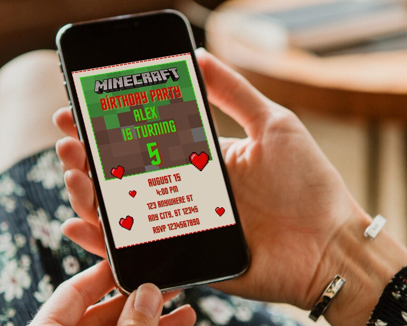 Editable Minecraft Birthday Invitation | Personalized Mine Theme ...