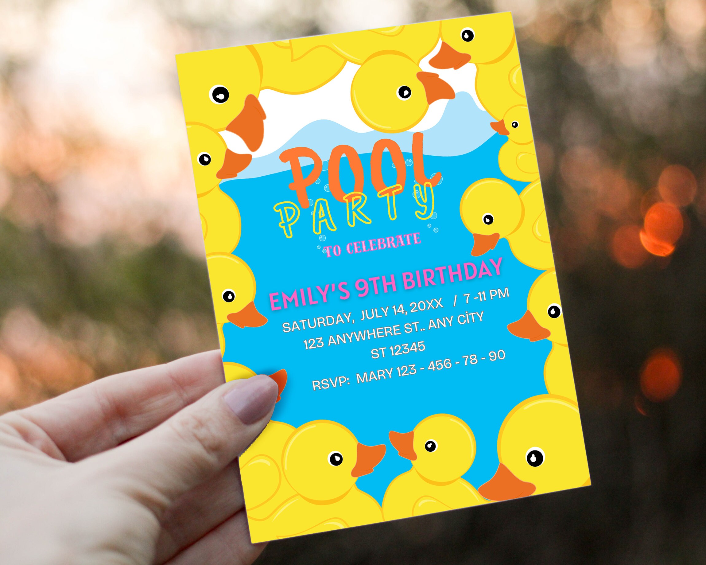 Editable Duck Birthday Party Invitation, Kids Birthday Invite, Duck ...