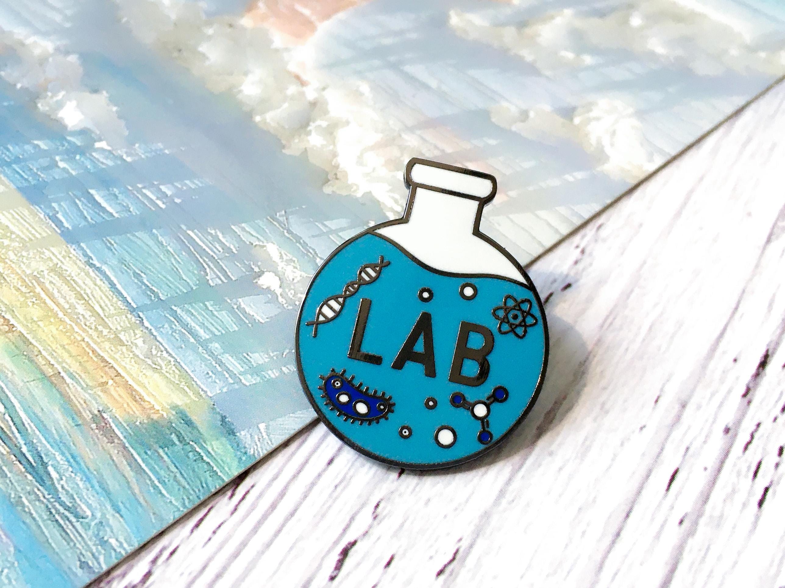 Microscope Beaker Chemistry Science Enamel Pin, STEM Badge Pin, Lapel ...