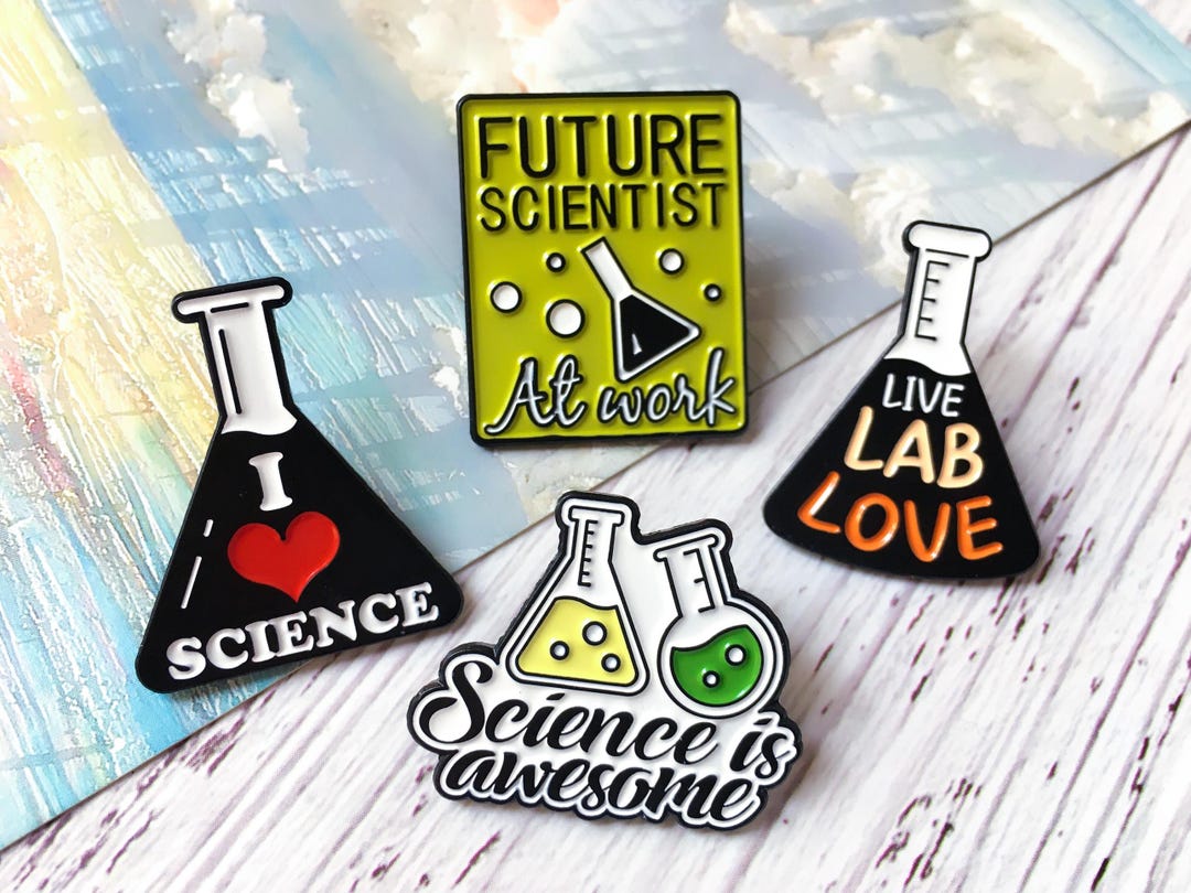 Chemistry Beaker Lab Science Enamel Pin, STEM Badge Pin, Lapel Pin ...