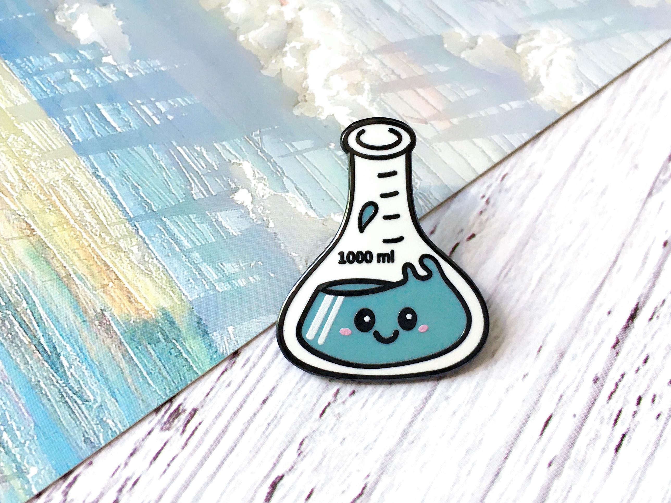 Microscope Beaker Chemistry Science Enamel Pin, STEM Badge Pin, Lapel ...