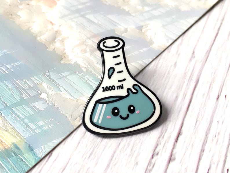 Microscope Beaker Chemistry Science Enamel Pin, STEM Badge Pin, Lapel ...
