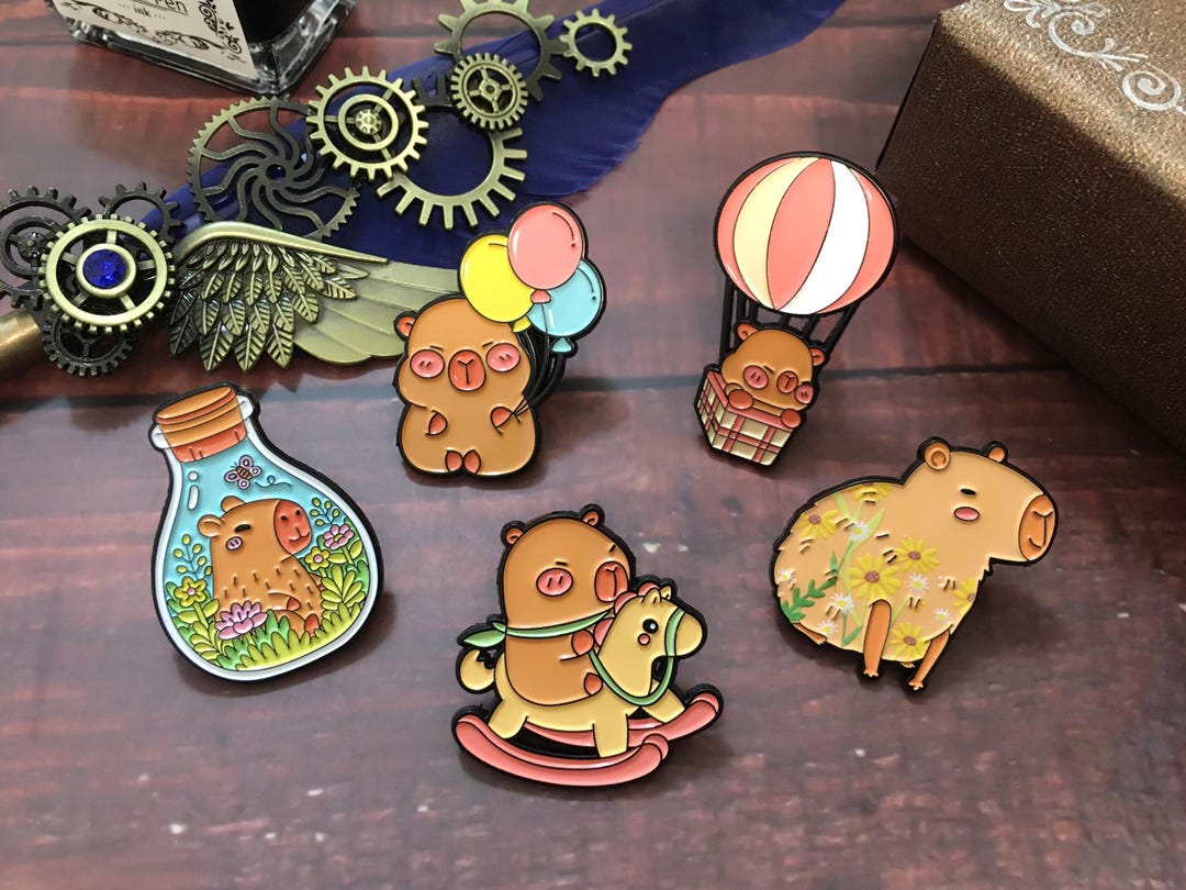 Cute Capybara Enamel Pin Funny Pin Badge - Lapel Pin Hat Pin Unique ...