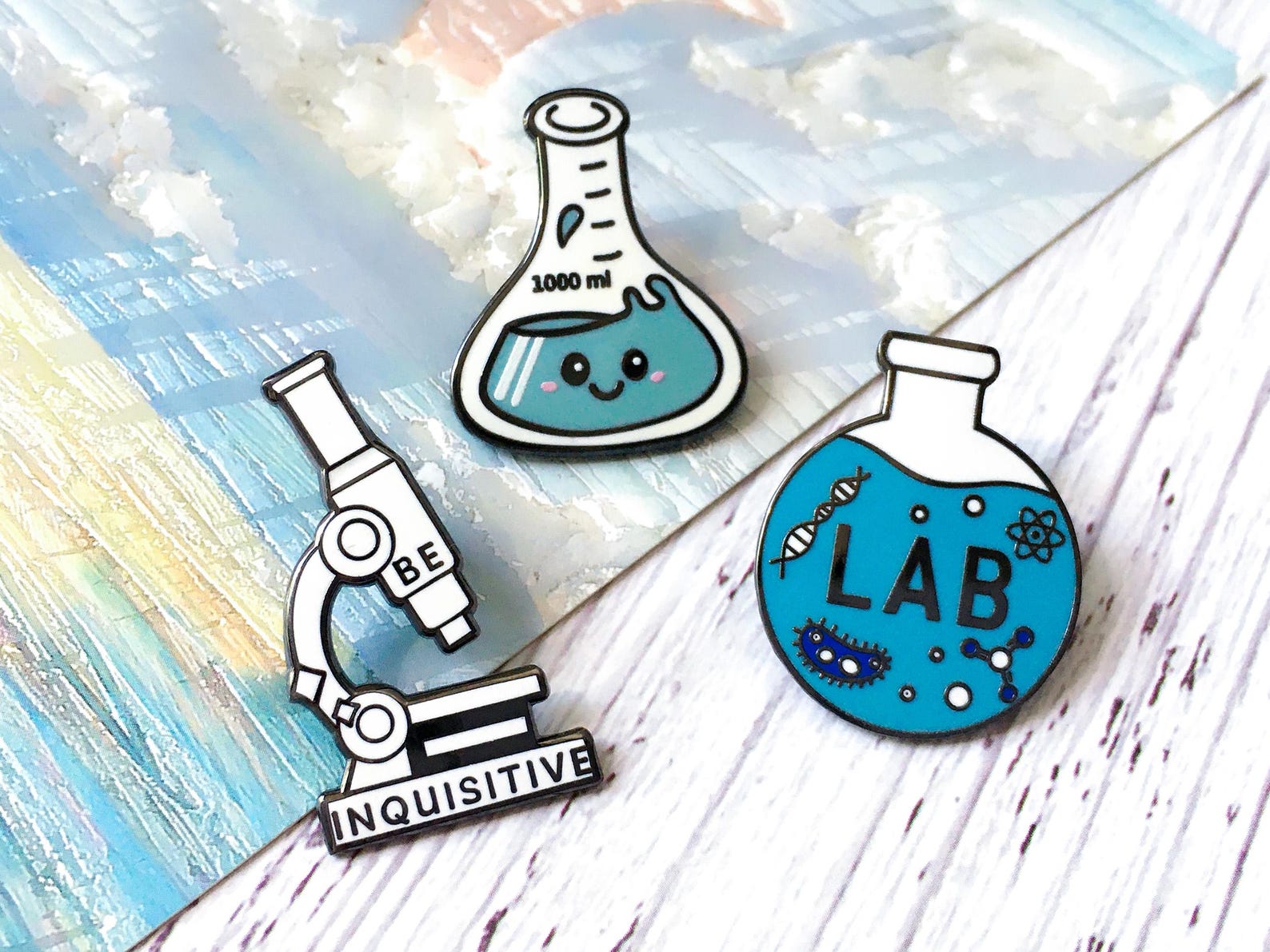Microscope Beaker Chemistry Science Enamel Pin, STEM Badge Pin, Lapel ...
