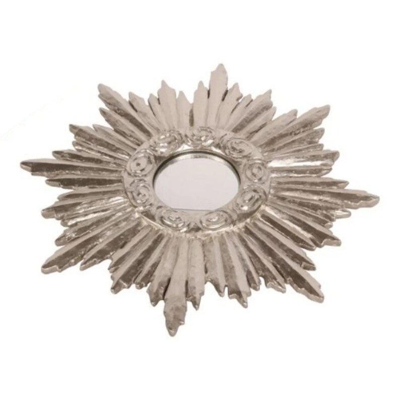 Silver Sunburst Mirror Polyresin Wall Decor - Etsy