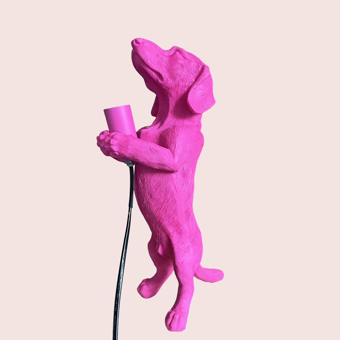 Dog Lamp Stunning Pink Dachshund Lamp A Unique and Playful Lighting ...