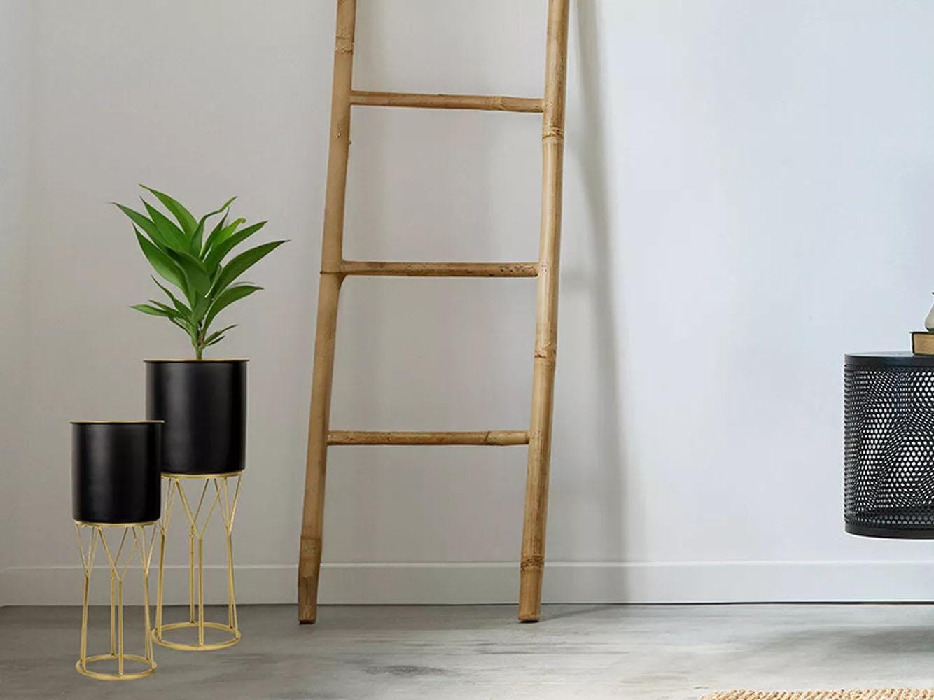 Chic Black and Gold Planters - Etsy