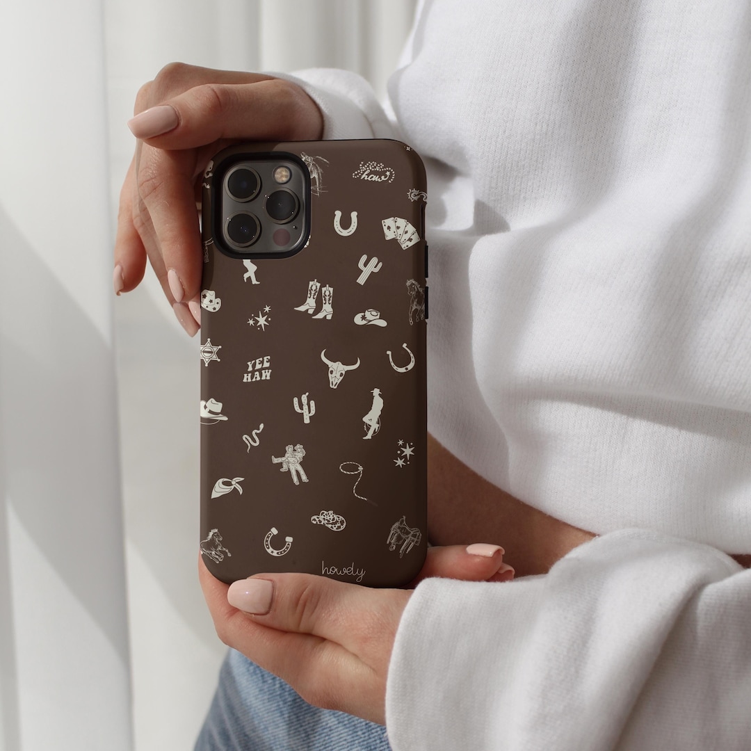 Brown Western Phone Case, Cowboy Boots, Cowgirl, Cute Phone Cover ...