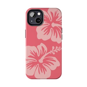 Pink Hibiscus Phone Case, Summer Phone Cover, iPhone 16 15 14 13 12 11 ...