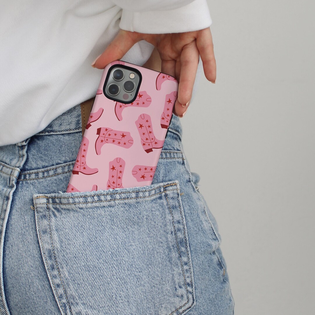 Pink Cowgirl Boots Phone Case, Cowboy, Western Girly Phone Cover ...