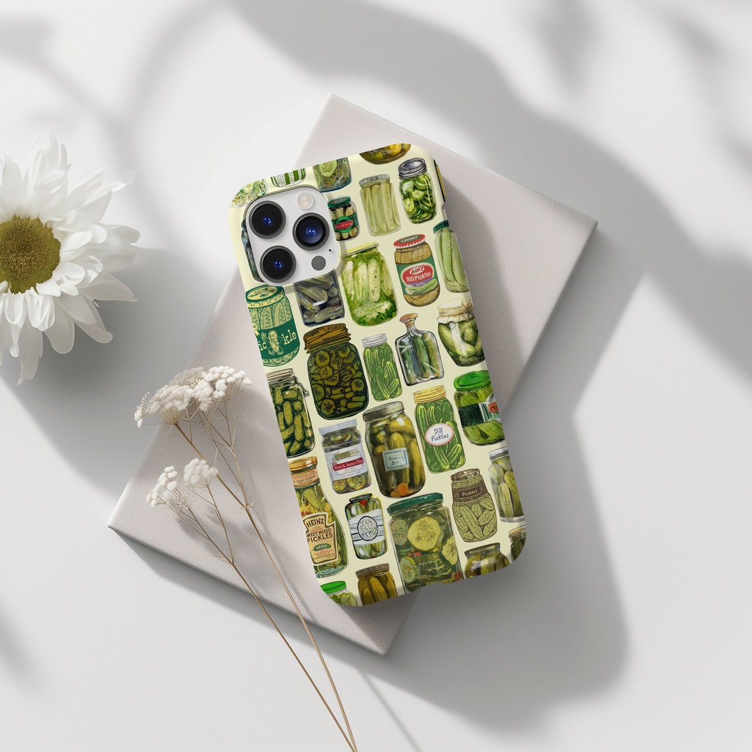 Pickle Collage Phone Case: Quirky Green Design - Etsy
