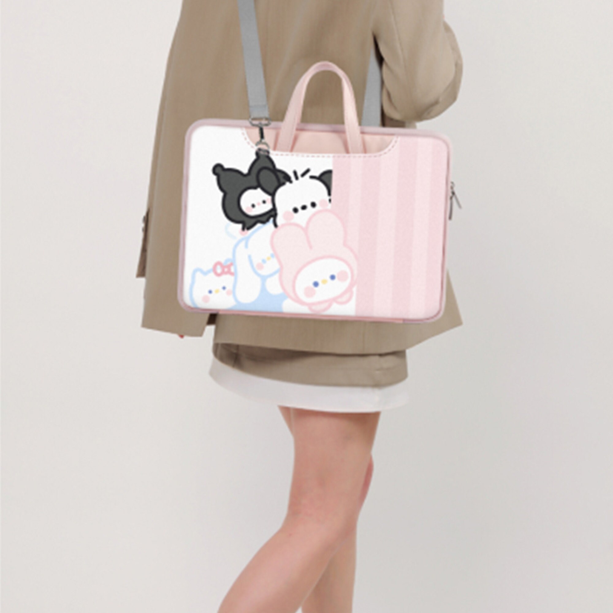 Cute Kitty Tote Laptop Bag, Womans Laptop Tote Bag, Kawaii Pink Anime ...