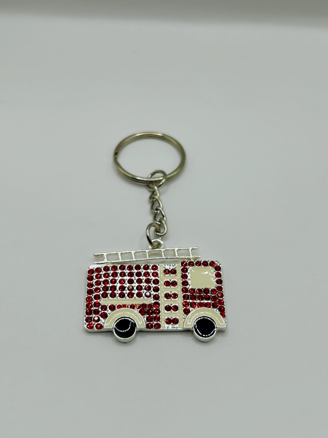 Rhinestone Fire Truck Keychain - Etsy