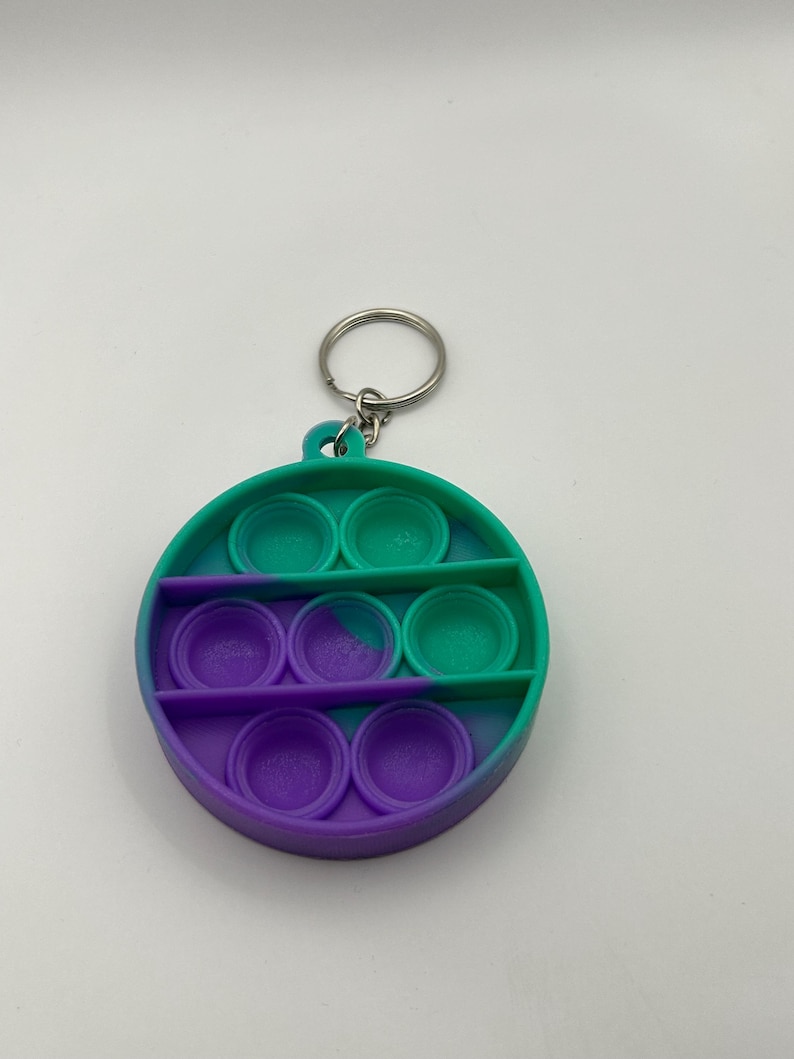 Purple and Green Popping Bubble Style Round Keychain - Etsy