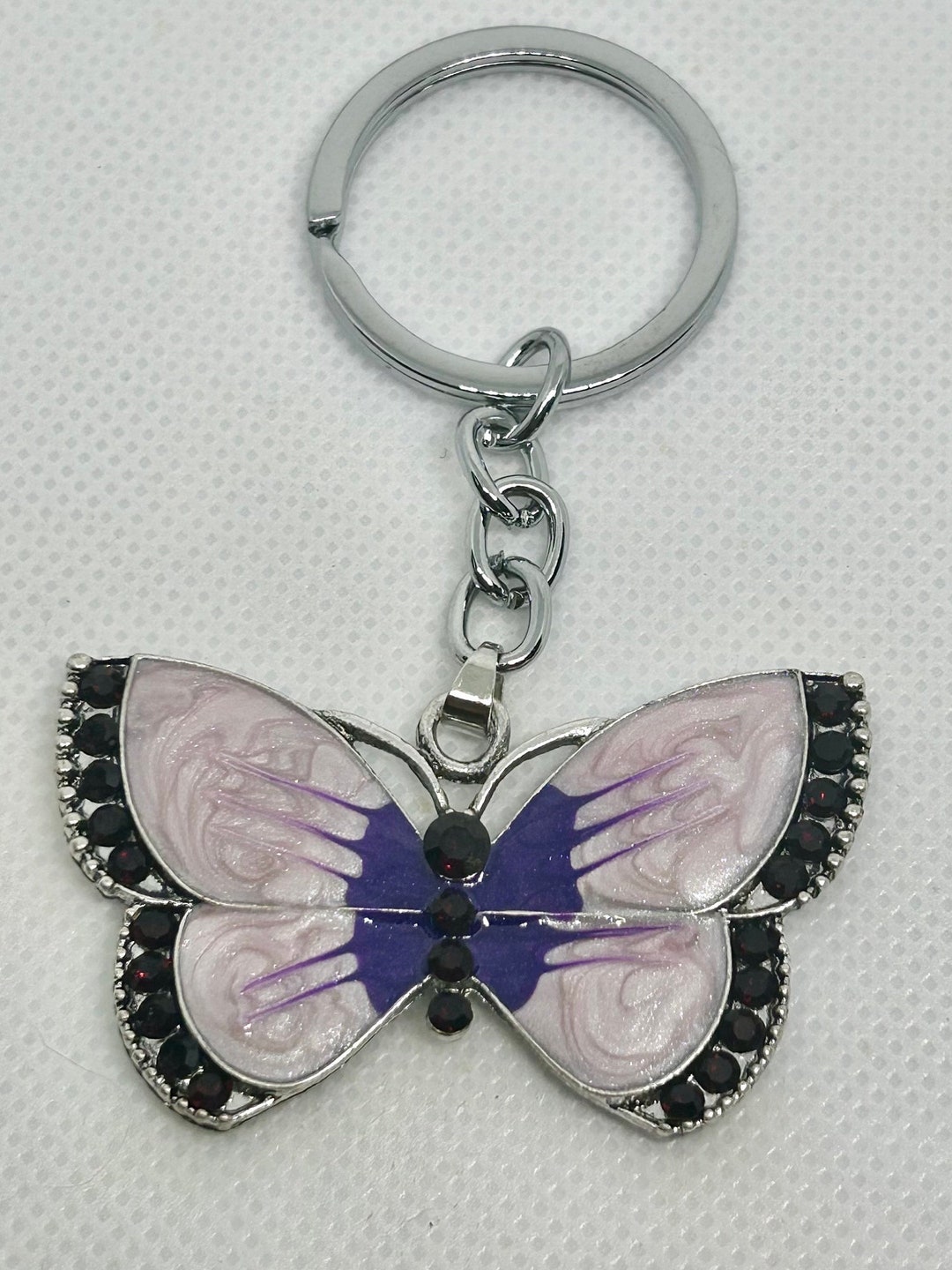 Purple Butterfly Keychain - Etsy