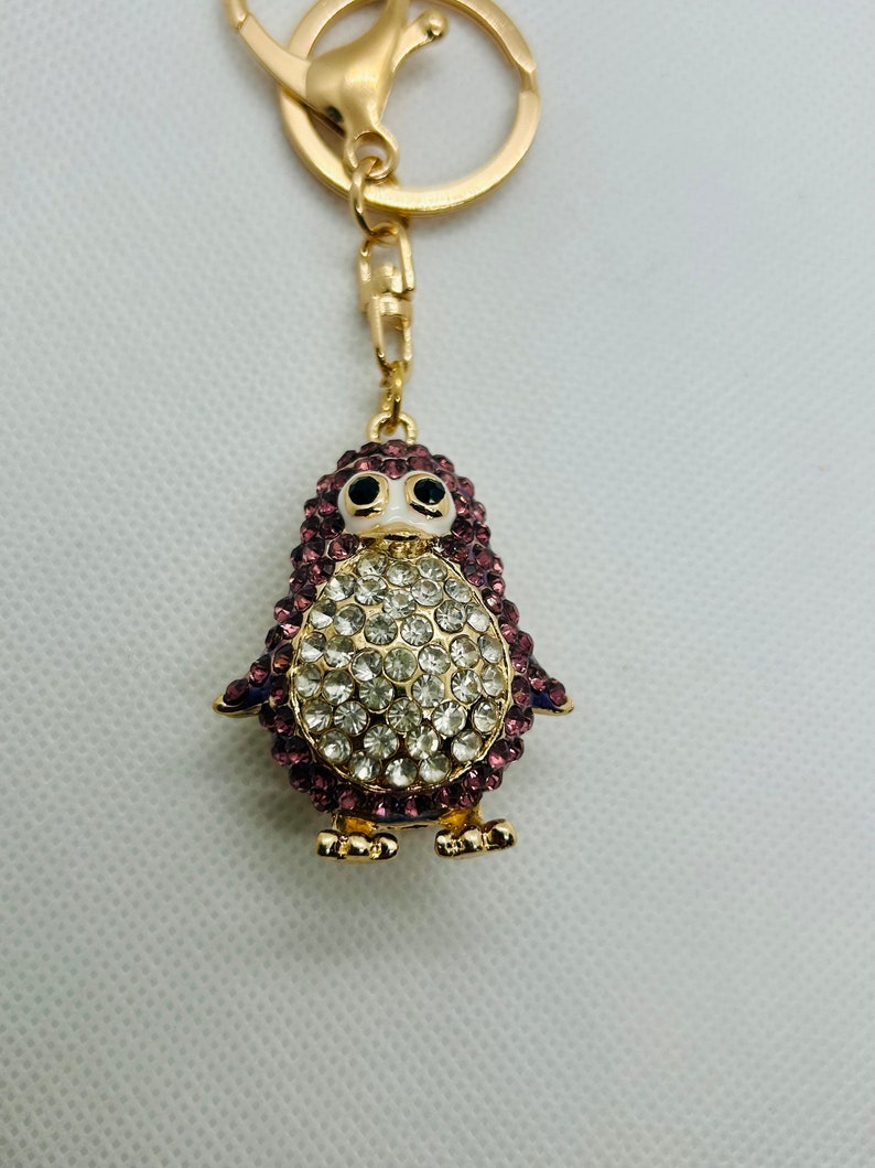 Rhinestone Dark Magenta Penguin - Etsy