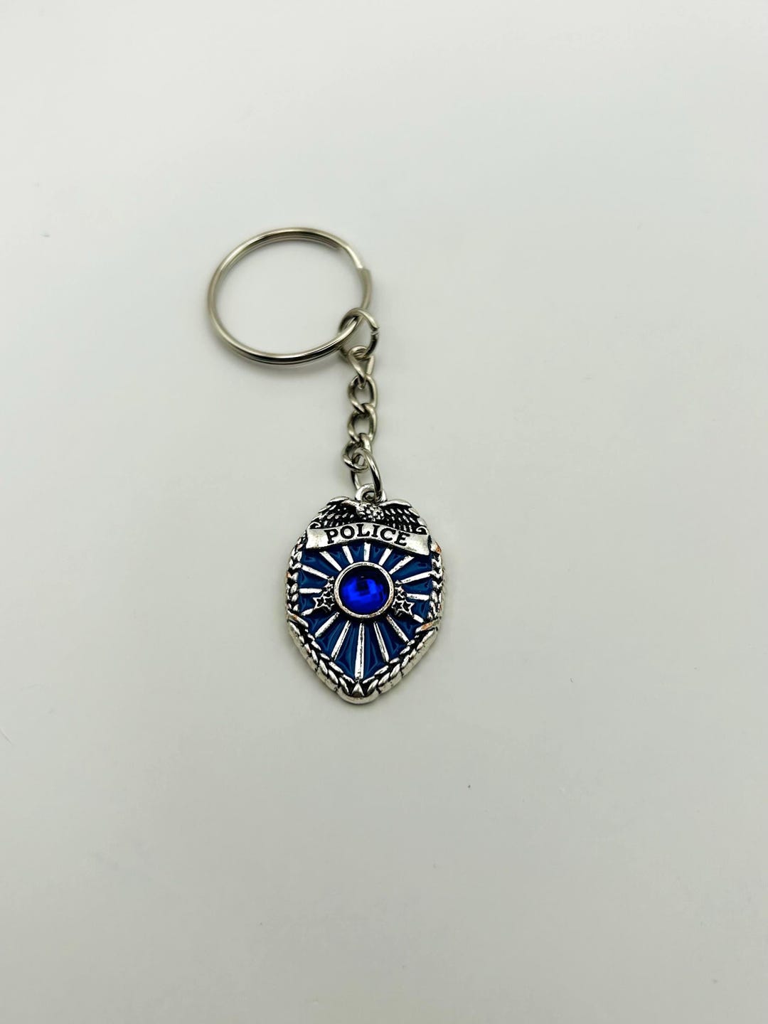 Police Department Charm Keychain, Back the Blue Keychain - Etsy