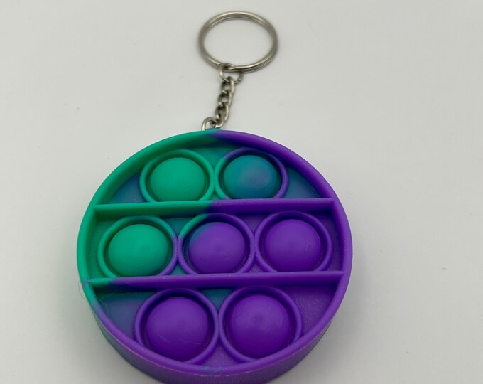 Purple and Green Popping Bubble Style Round Keychain - Etsy