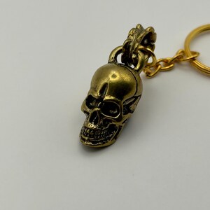Gold Skull Keychain - Etsy