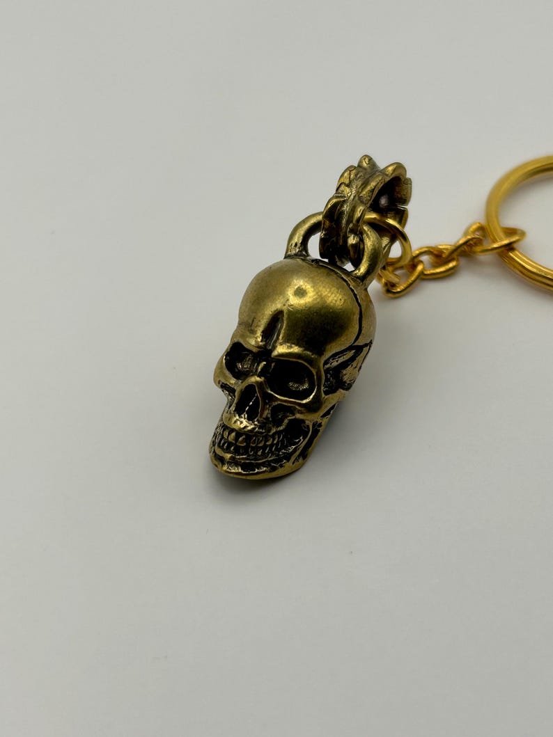 Gold Skull Keychain - Etsy