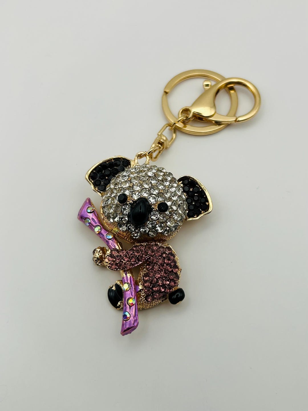 Rhinestone Dark Magenta Koala Bear Keychain - Etsy