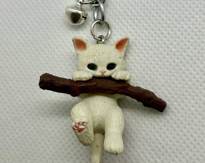 Cute Cat/kitten With Bell Charm Keychain - Etsy