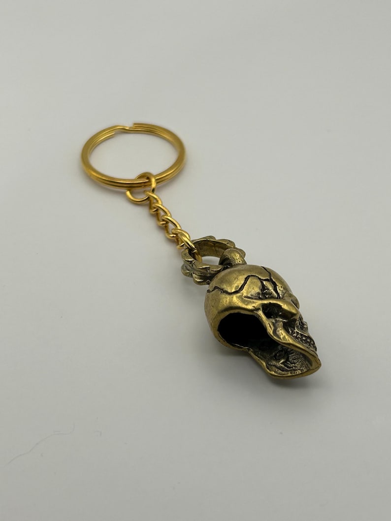Gold Skull Keychain - Etsy