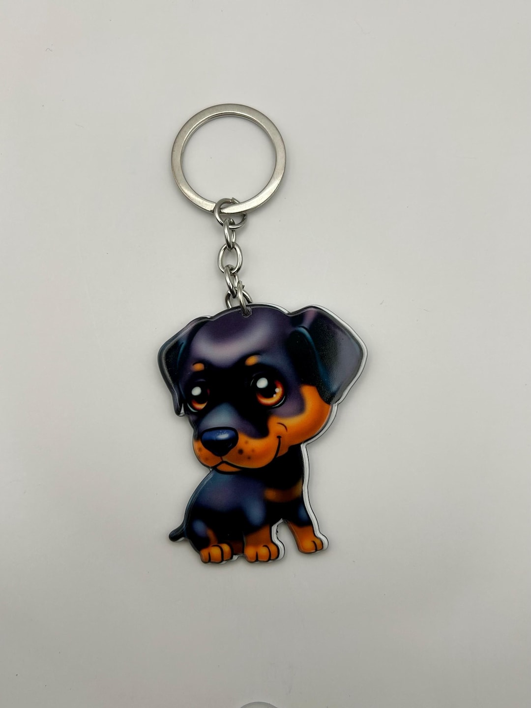 Cartoon Rottweiler Keychain, Acrylic Dog Charm - Etsy