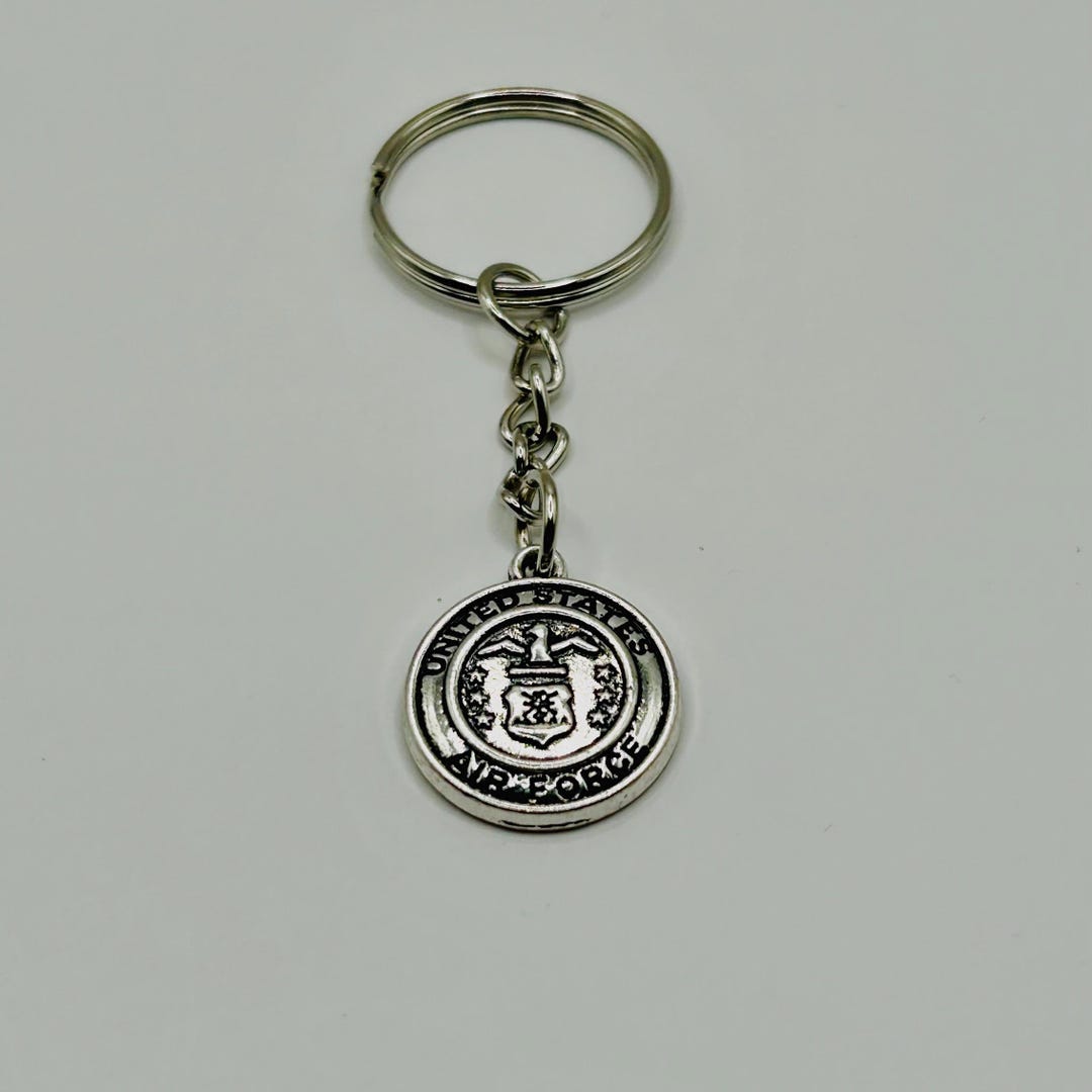 Aged Silver United States Air Force, USAF Keychain Charm - Etsy