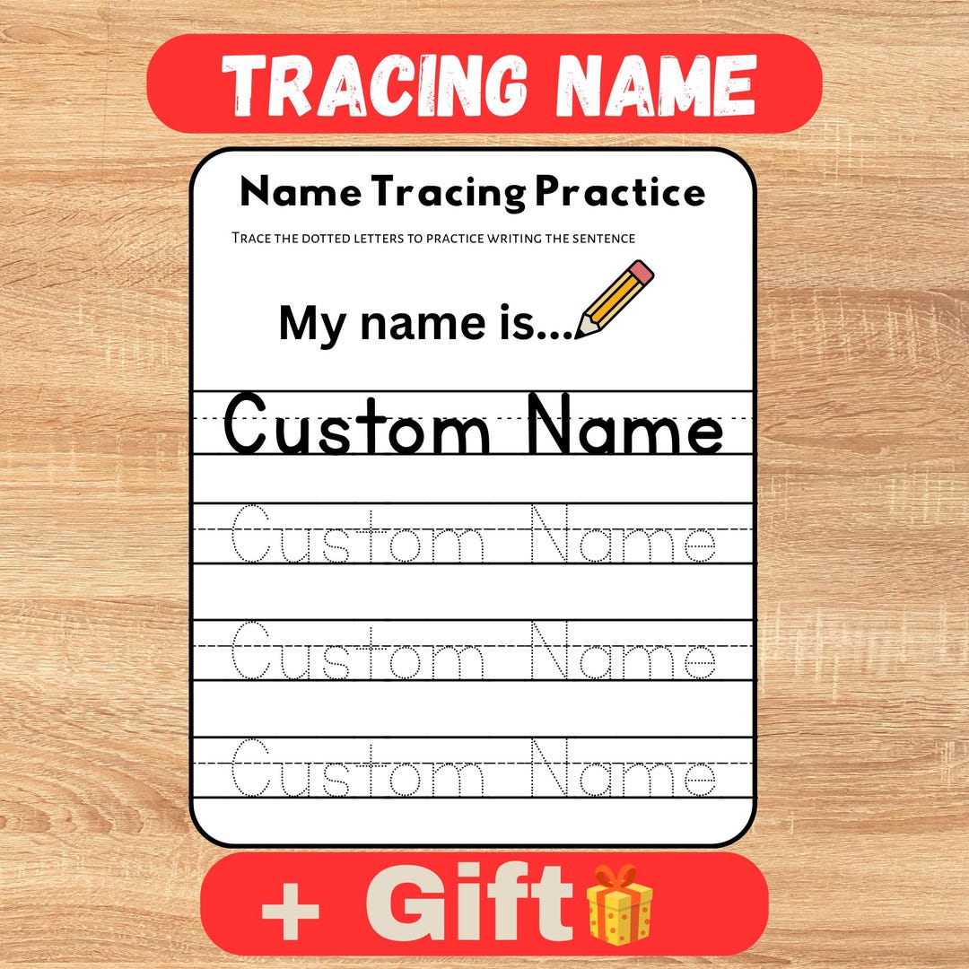 Custom Name Tracing Worksheet Homeschool Printable. Personalised Name ...