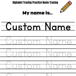 Custom Name Tracing Page & Alphabet Tracing Worksheet | Personalized ...