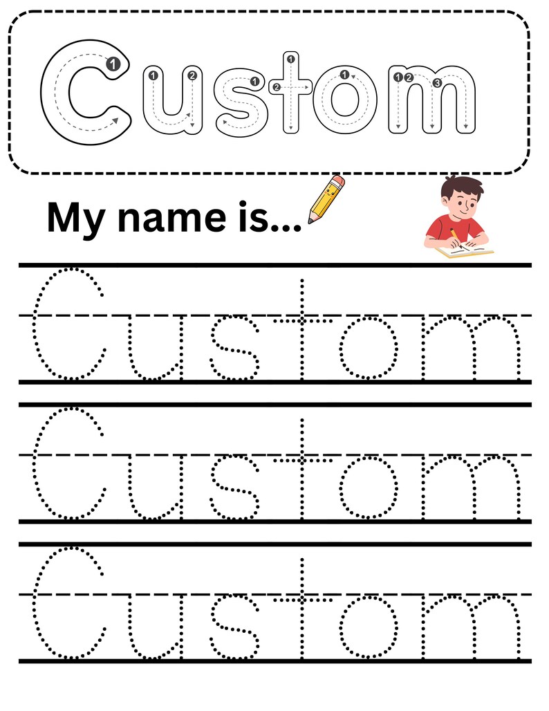 Custom Name Tracing Page & Alphabet Tracing Worksheet | Personalized ...