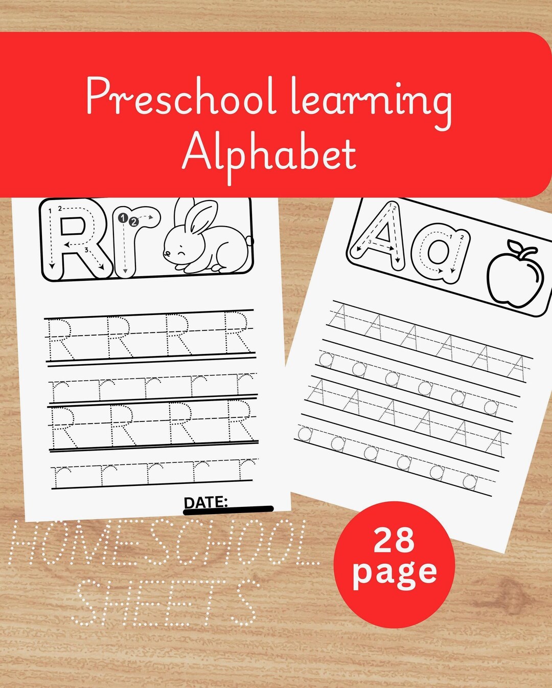 ABC Alphabet Tracing Practice: Preschool Literacy Worksheet (PDF ...