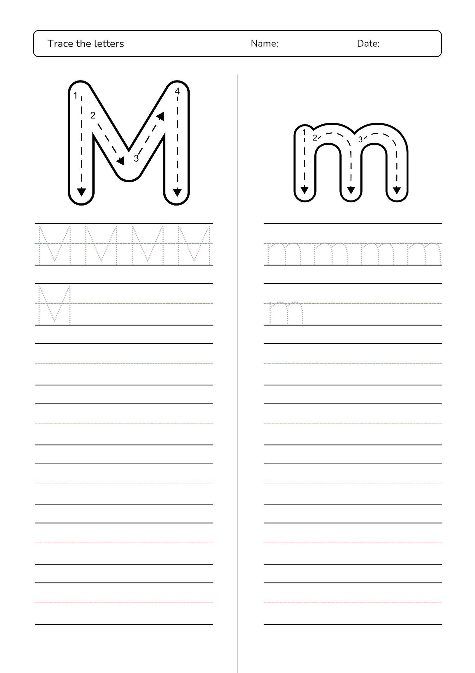 Alphabet Tracing & Practice PDF | Printable Kids Handwriting Worksheet ...