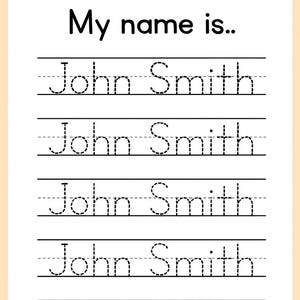 Custom Name Tracing Worksheet for Kids – Personalized Writing Practice ...