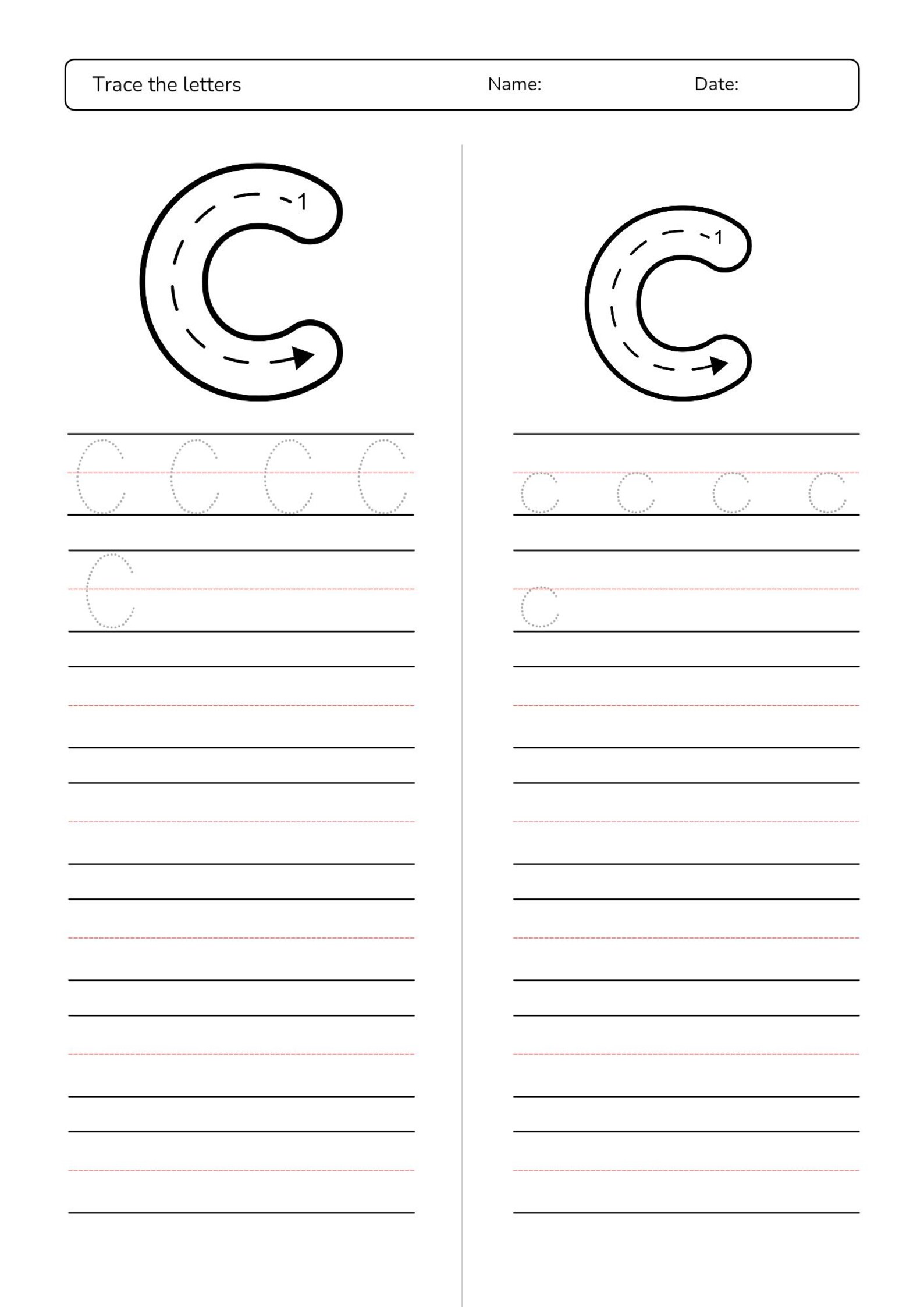 Alphabet Tracing & Practice PDF | Printable Kids Handwriting Worksheet ...