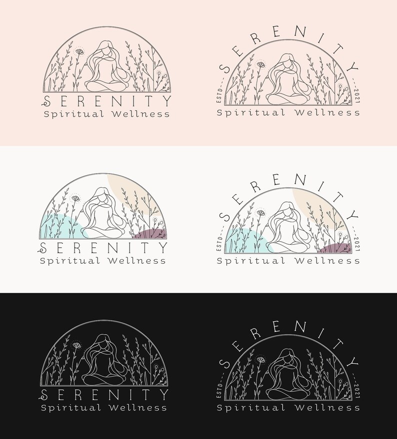 DAHA ETERNAL 7 Modern Minimal Logo Design yoga Reiki - Etsy