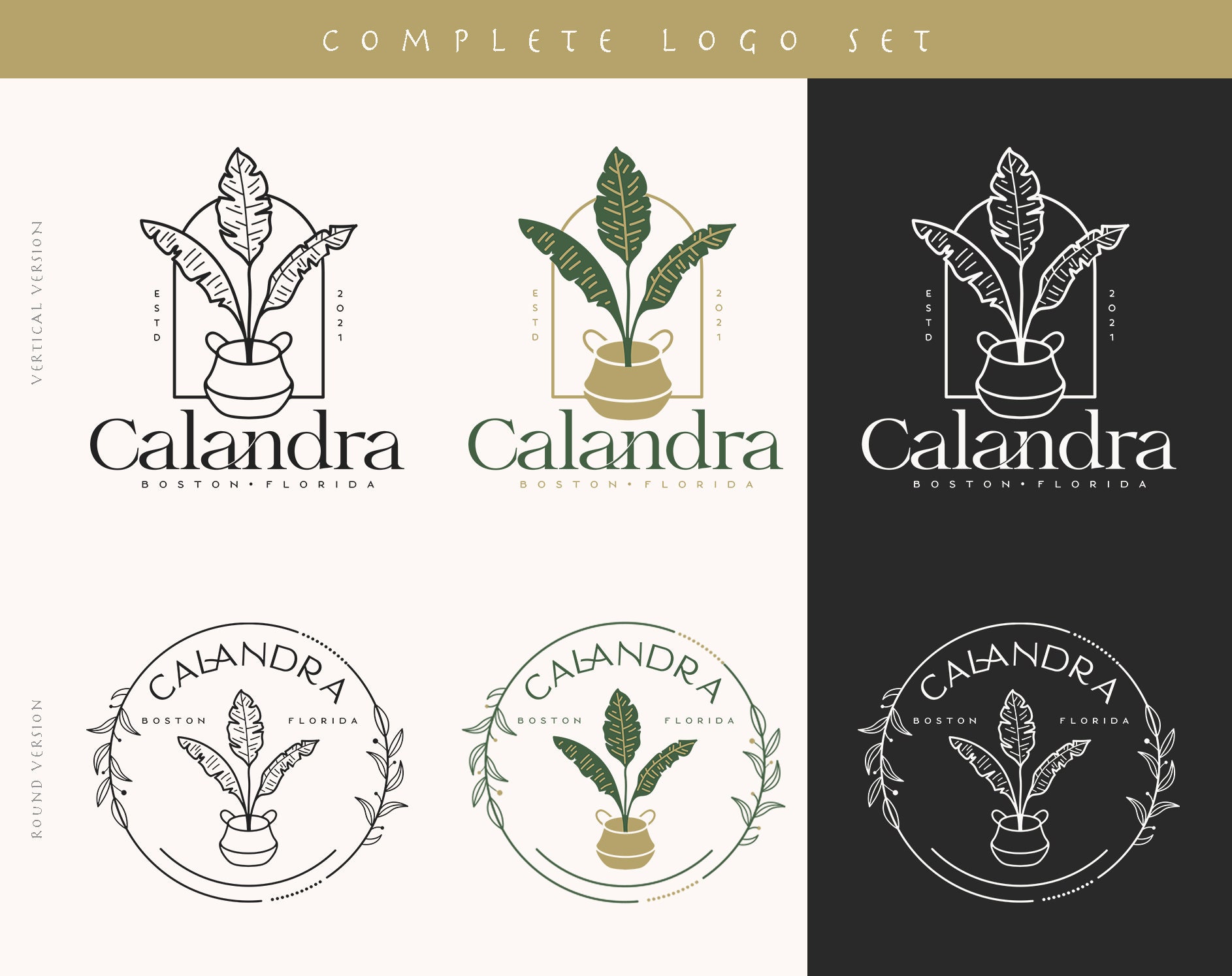 Eclectic Plant Logo Design: Boho Botanical Brand Identity | 36 | - Etsy
