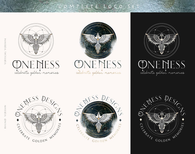 ONENESS 40 Eclectic Logo Design spiritual Bird Flower | Etsy