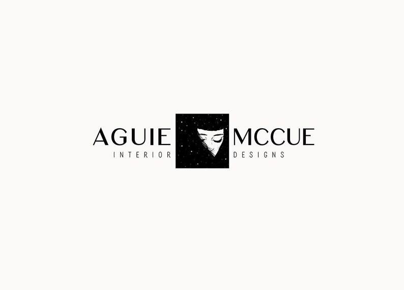 AGUIE MACCUE 2 Modern Minimal Logo Design girl Stars - Etsy