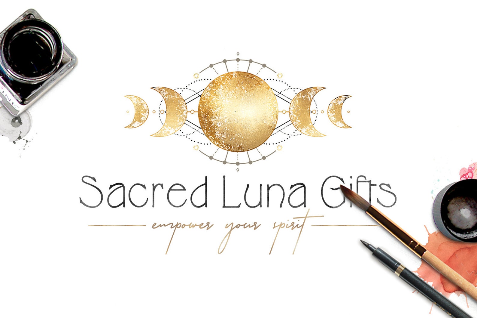 Pre Designed LOGO and Watermark Sacred Luna Gifts Triple | Etsy