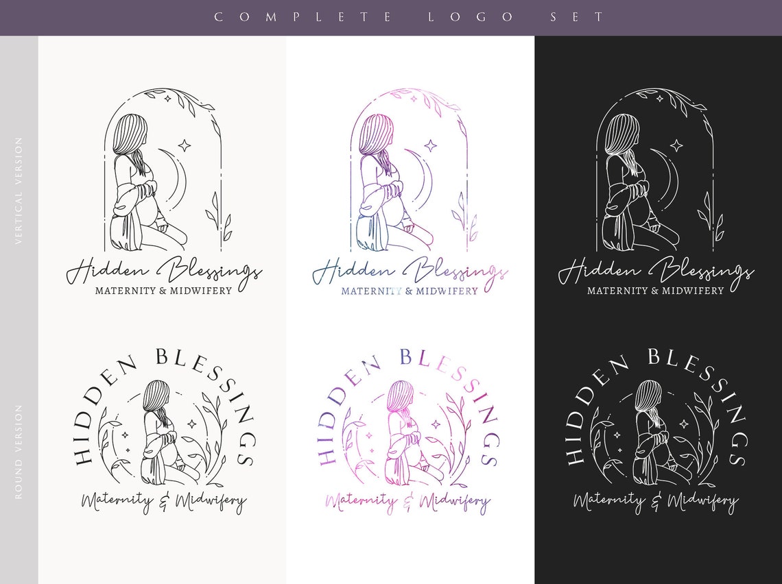 HIDDEN BLESSINGS 62 Eclectic Logo Design pregnancy - Etsy